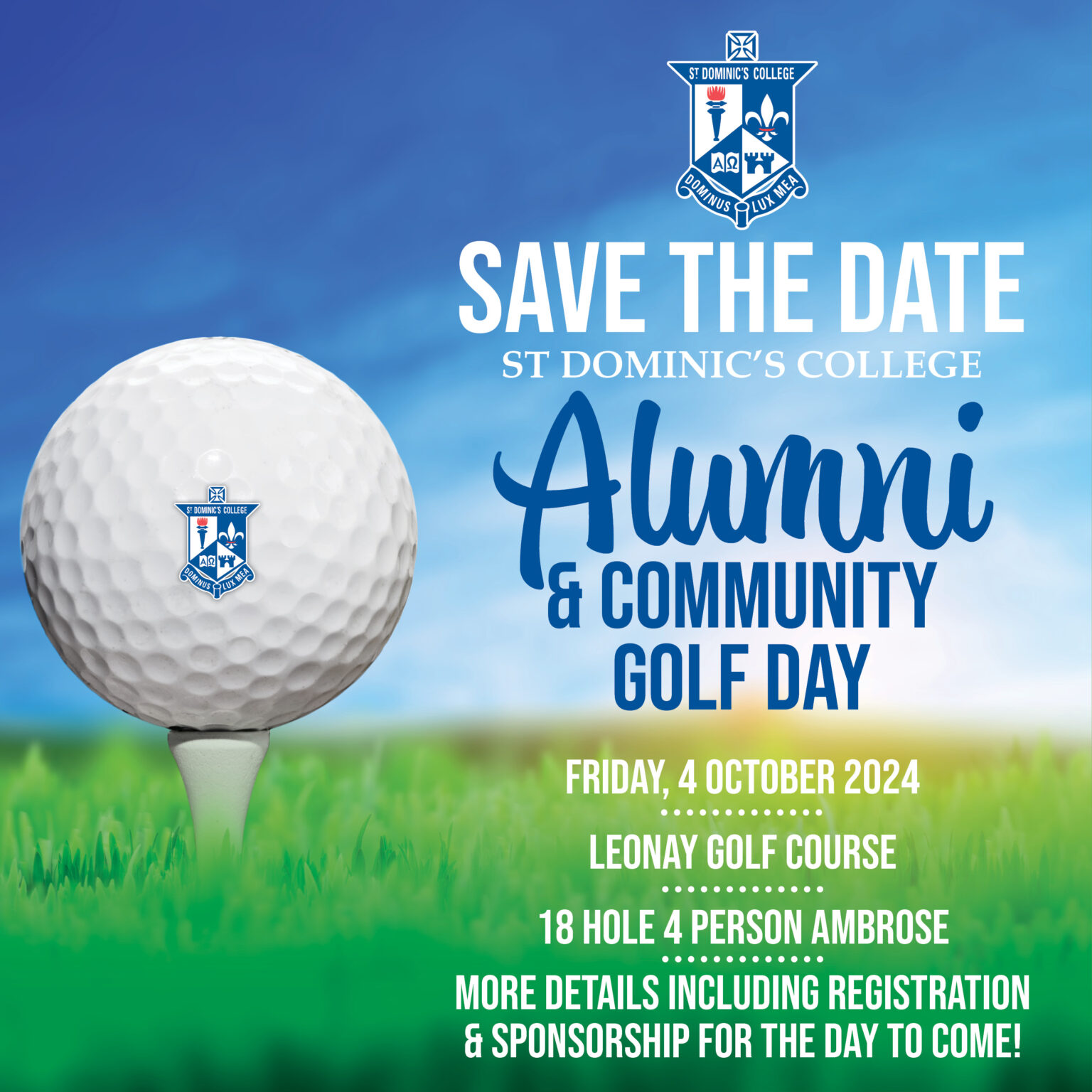 Save the Date Alumni and Community Golf Day